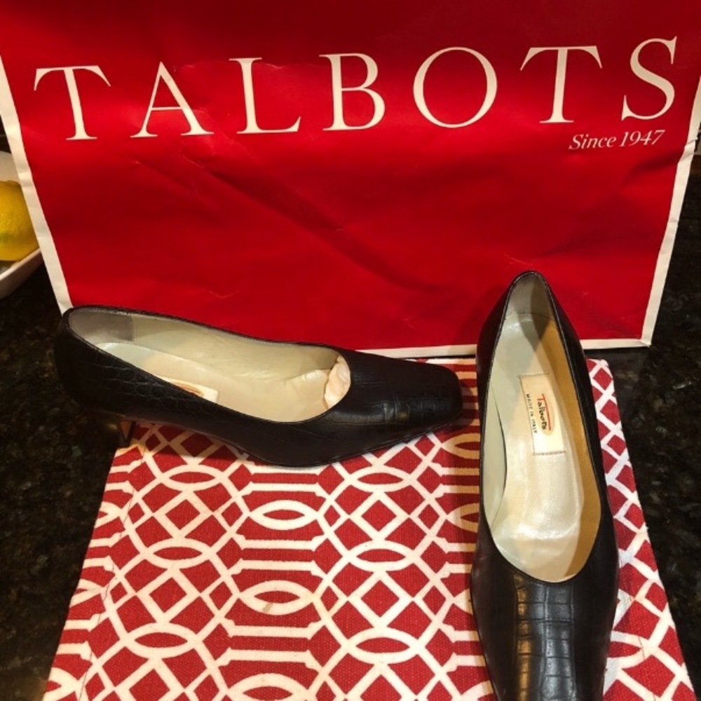Talbots Classic Black Texture Skin Pumps Guc 6 - Gem